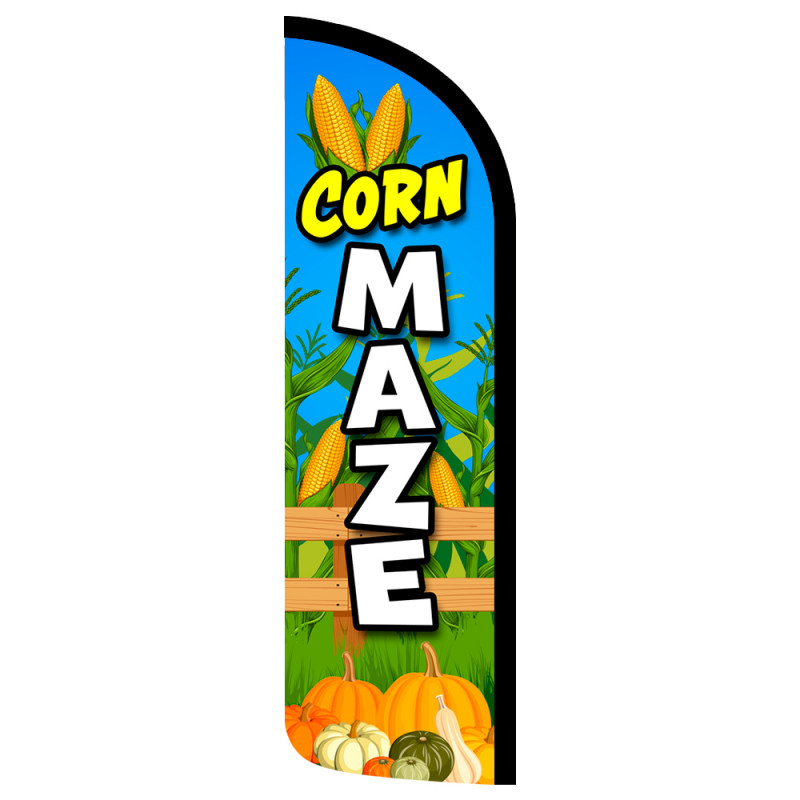 CORN MAZE Premium Windless Feather Flag Bundle (Complete Kit) OR ...