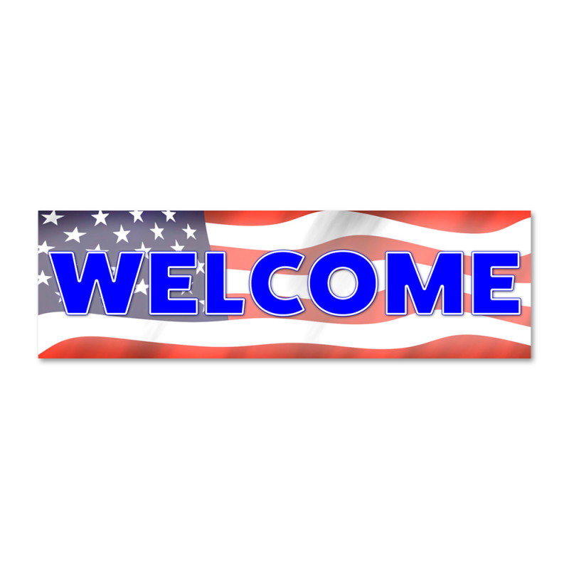 Welcome Vinyl Banner 5 Feet Wide by 2 Feet Tall