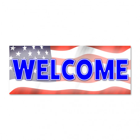 Welcome Vinyl Banner 5 Feet Wide by 2 Feet Tall