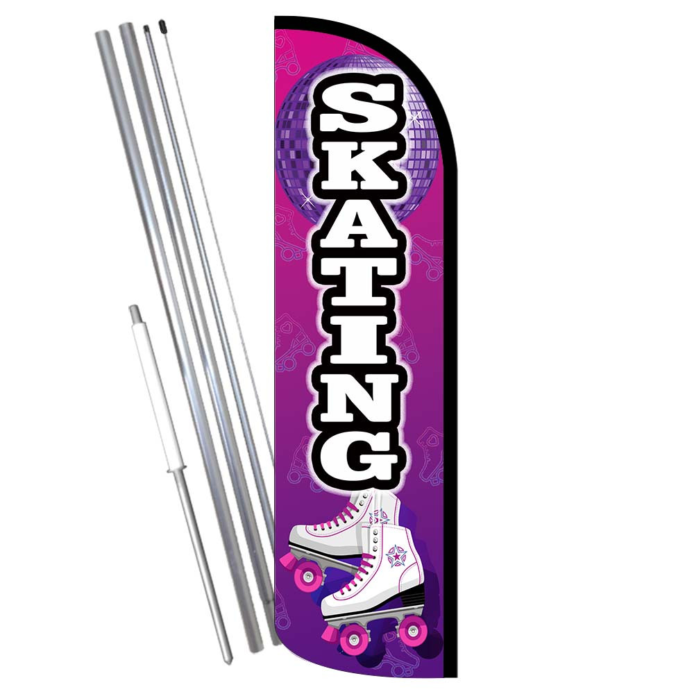 SKATING Premium Windless Feather Flag Bundle (Complete Kit) OR Optional Replacem | eBay