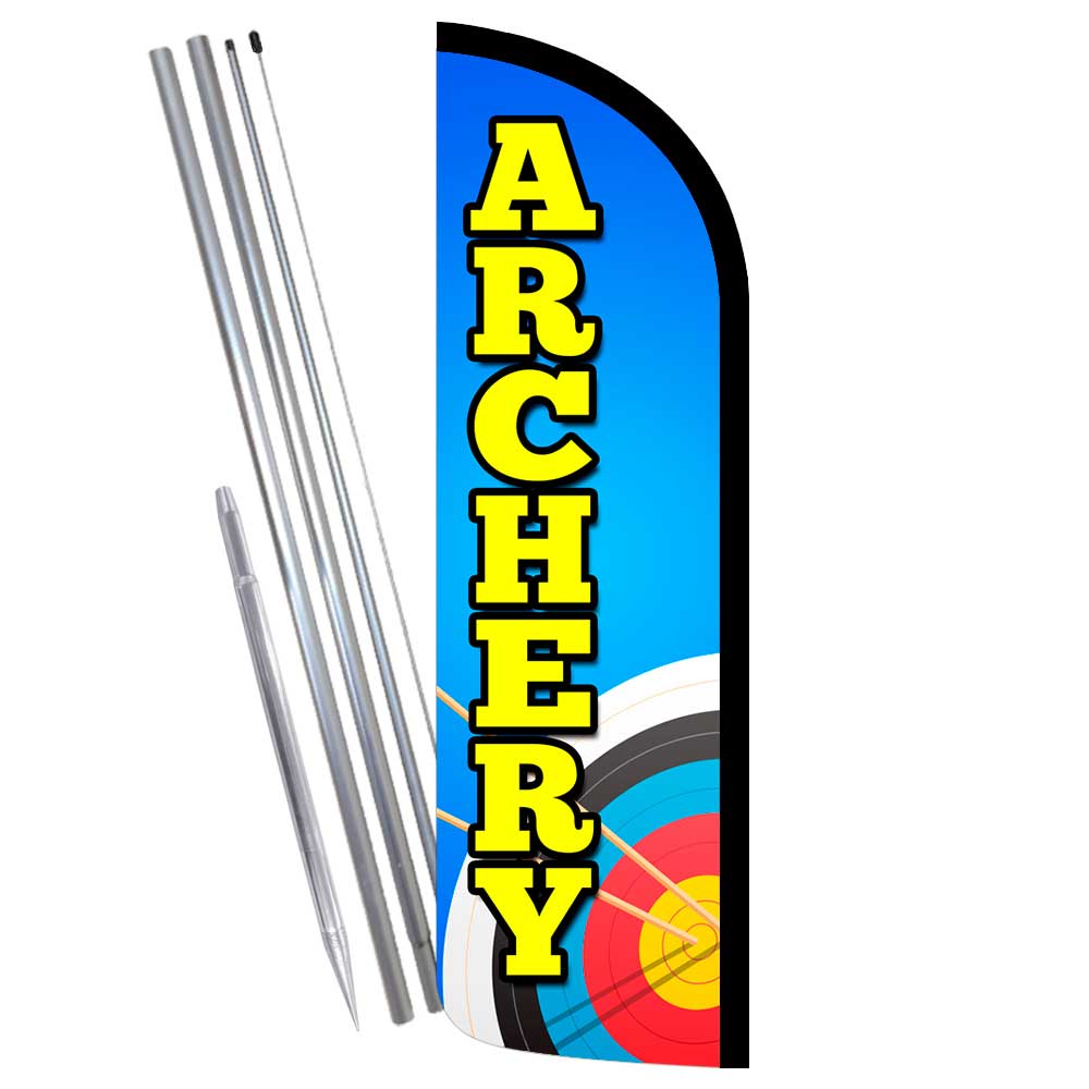 ARCHERY Premium Windless Feather Flag Bundle (Complete Kit) OR Optional ...