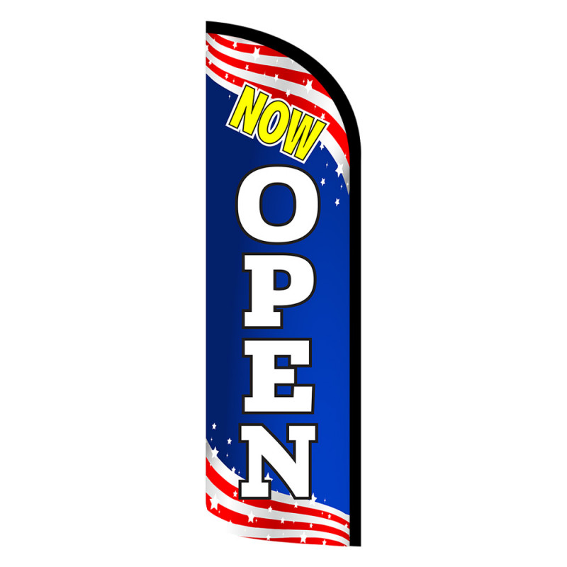 Vista Flags Now Open (Patriotic) Windless Feather Flag Bundle (11.5 ...