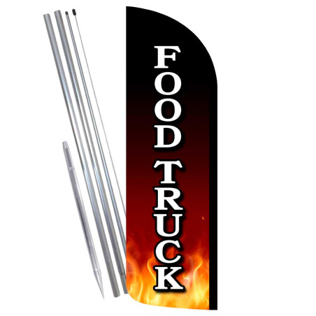Food Truck Premium Windless Feather Flag Bundle (Complete Kit) OR ...