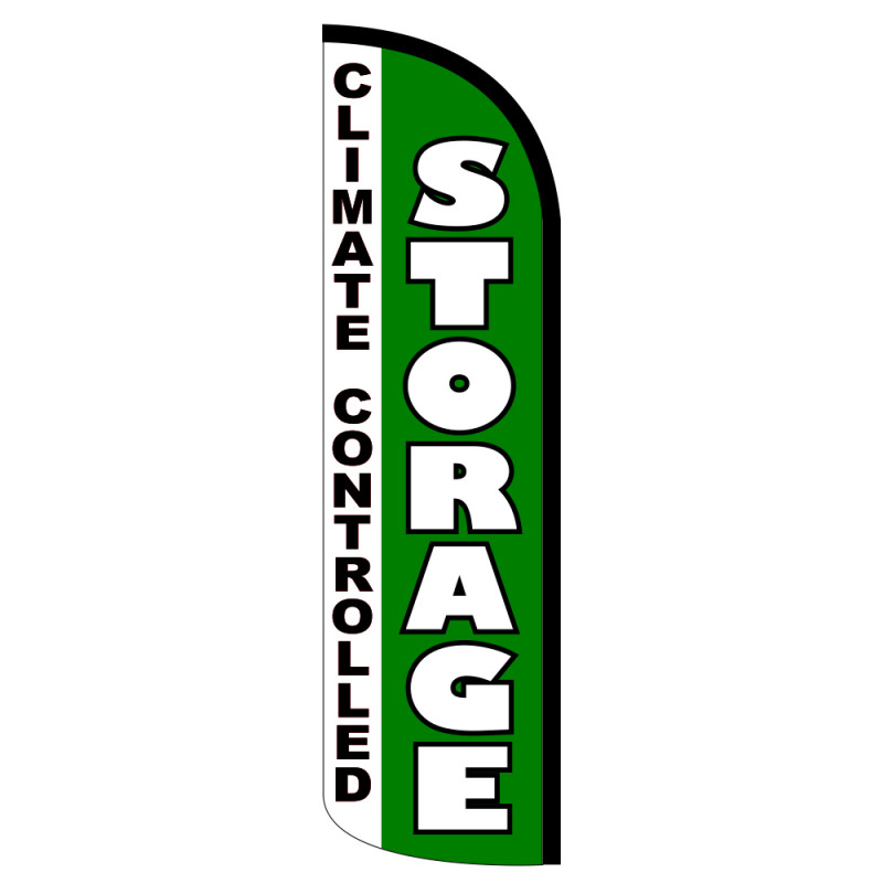 STORAGE Climate Controlled (Green) Premium Windless Feather Flag Bundle ...