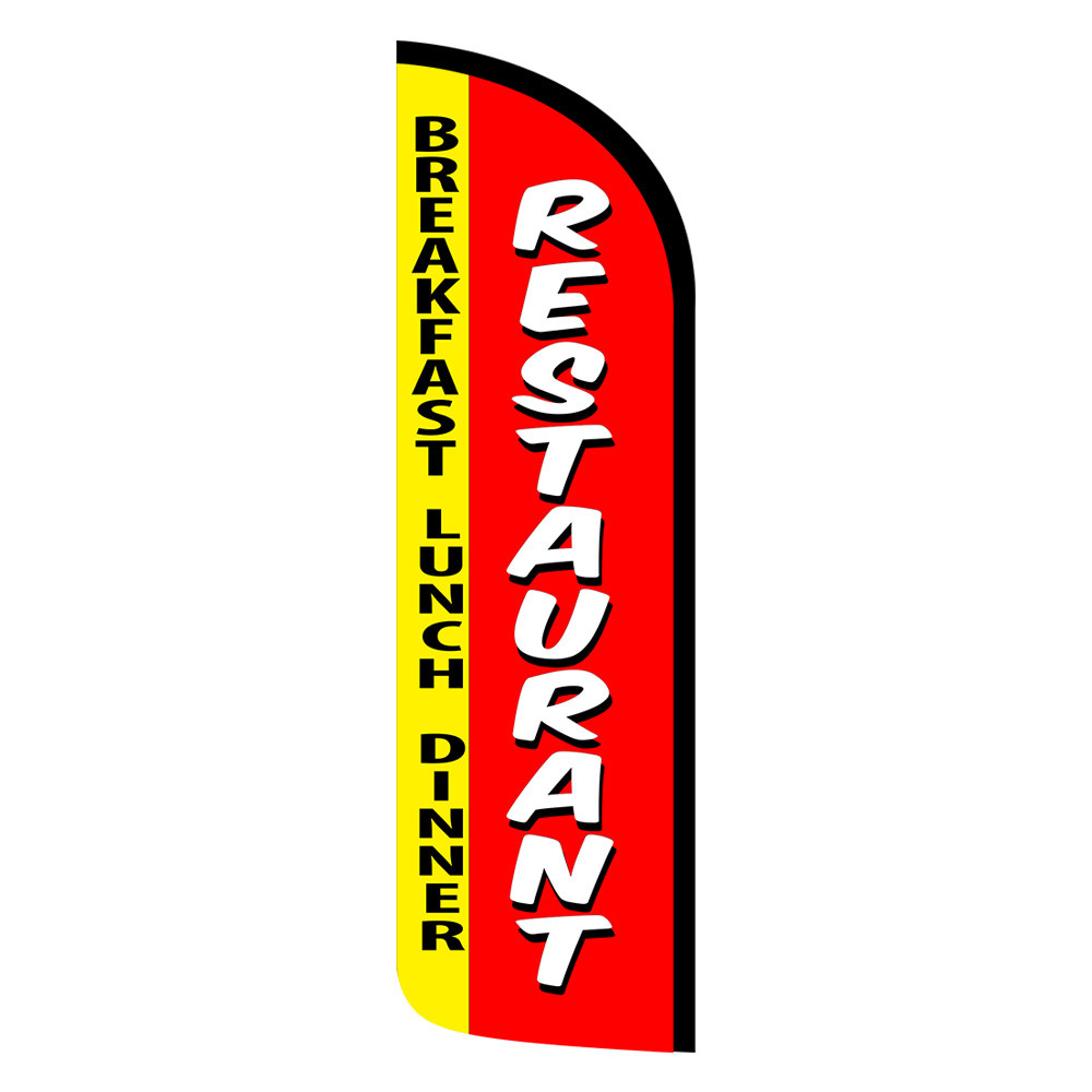 Restaurant (Breakfast Lunch Dinner) Premium Windless Feather Flag ...