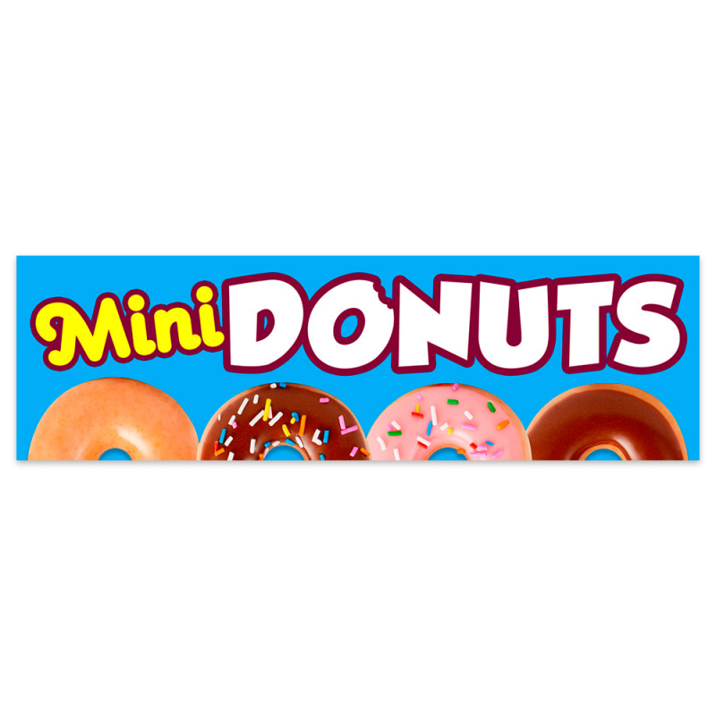 Mini Donuts Vinyl Banner with Optional Sizes (Made in the USA)