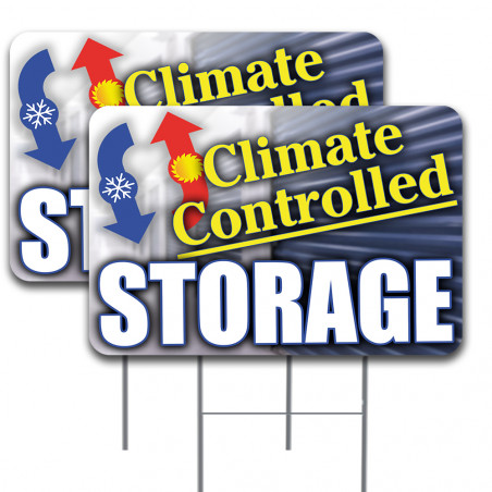 Climate Controlled Storage 2 Pack Yard Sign 16" x 24" - Double-Sided ...