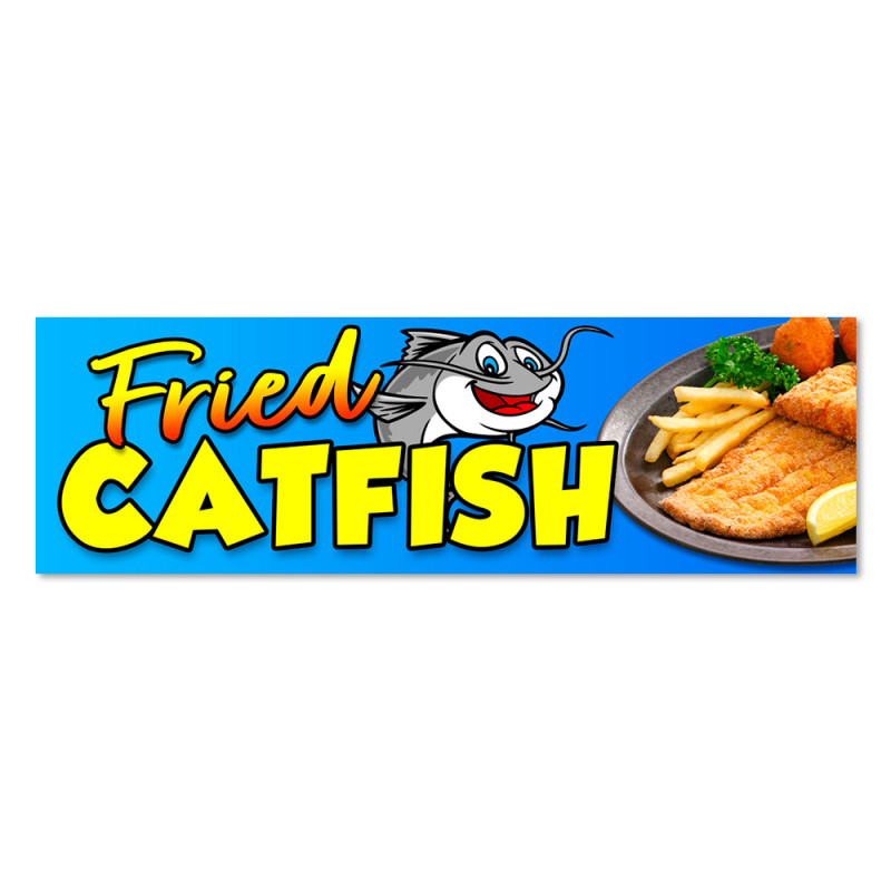 Fried Catfish Vinyl Banner with Optional Sizes (Made in the USA)