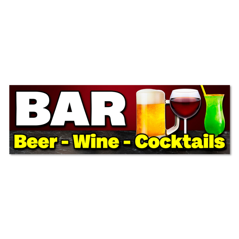 BAR Vinyl Banner 5 Feet Wide by 2 Feet Tall
