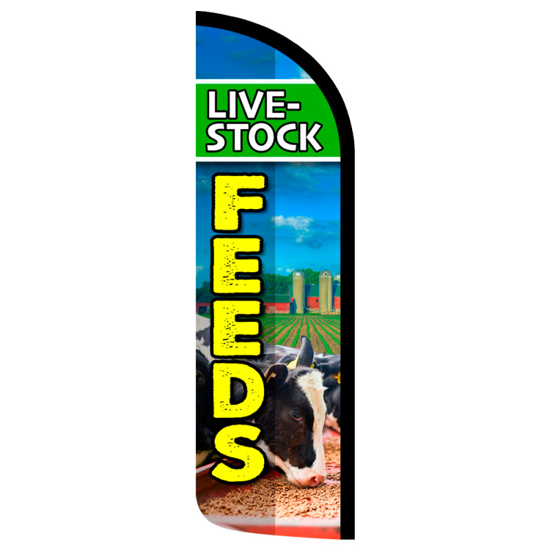 Livestock Feeds Premium Windless Feather Flag Bundle (Complete Kit) OR ...