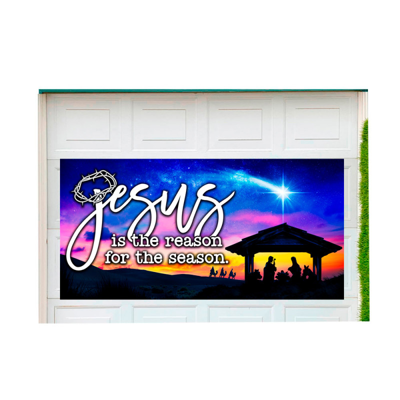 Jesus Is The Reason For The Season 42" x 84" Magnetic Garage Banner For ...