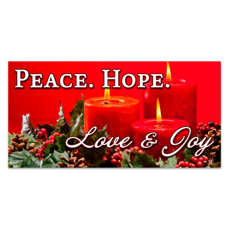 Peace Hope Love Joy - Advent 42" x 84" Magnetic Garage Banner For Steel ...