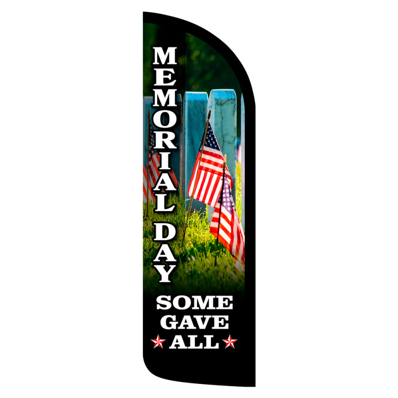 Memorial Day Premium Windless Feather Flag Bundle (11.5' Tall Flag, 15 ...