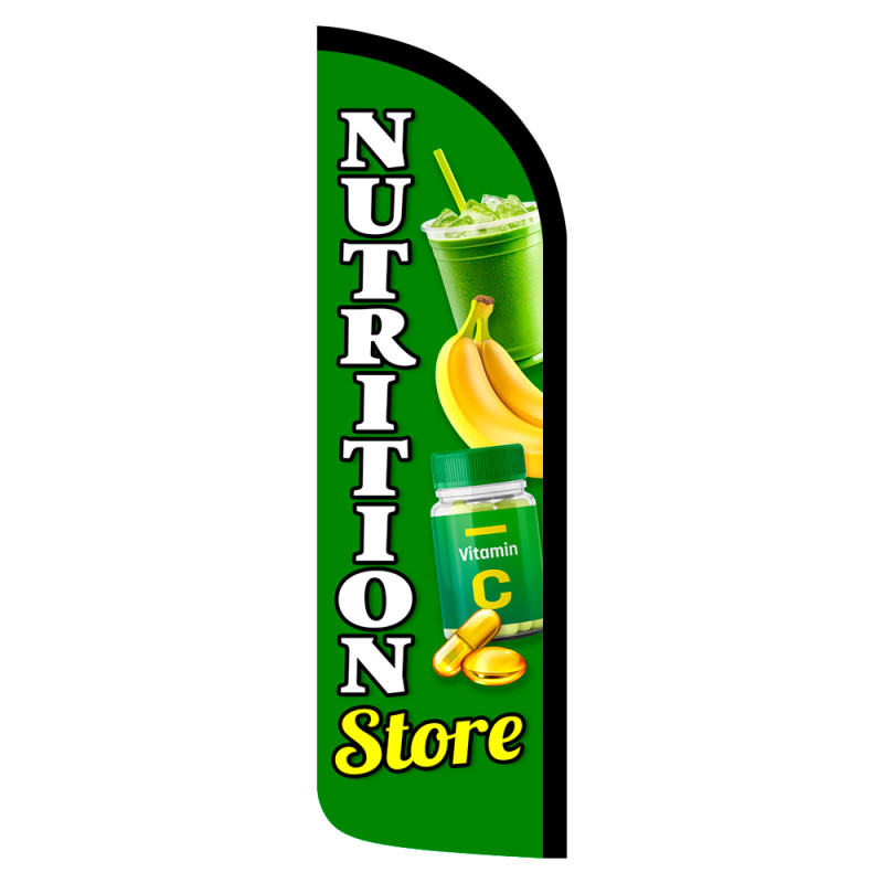 Nutrition Store Premium Windless Feather Flag Bundle (Complete Kit) OR ...