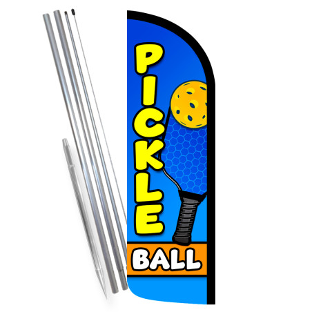 Pickleball Premium Windless Feather Flag Bundle (Complete Kit) OR ...