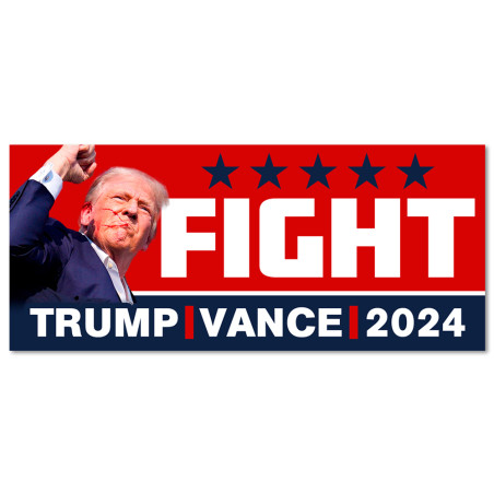 Fight - Trump Vance 2024 Car Decals 2 Pack Removable Bumper Stickers ...