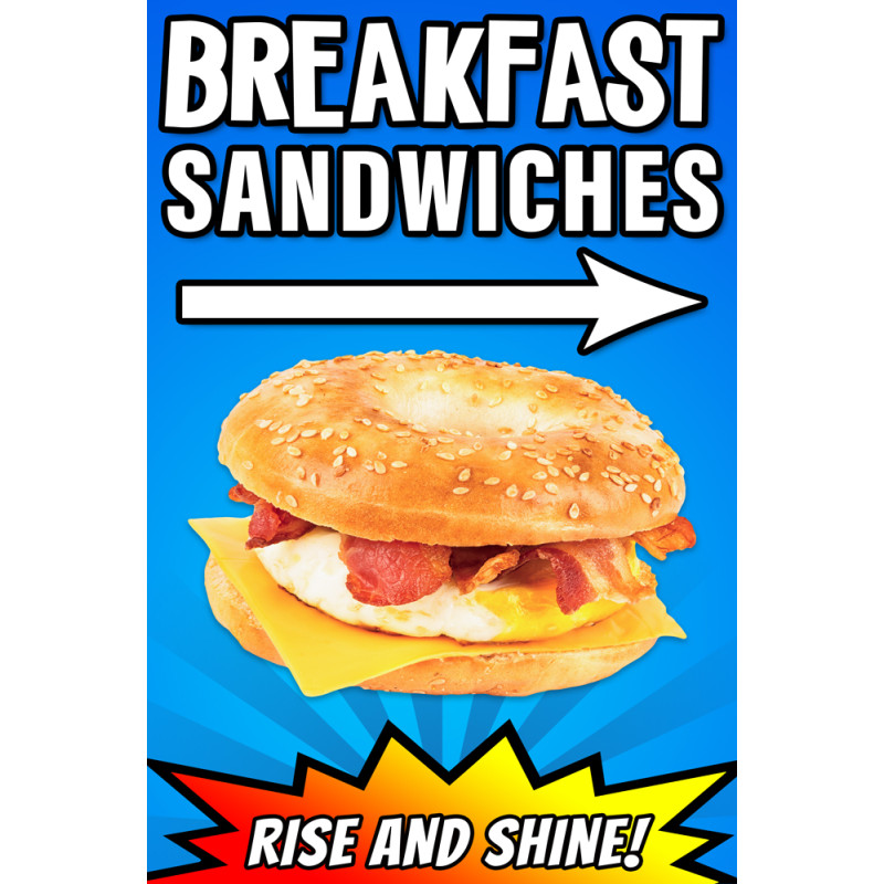 Breakfast Sandwiches Economy A-Frame Sign
