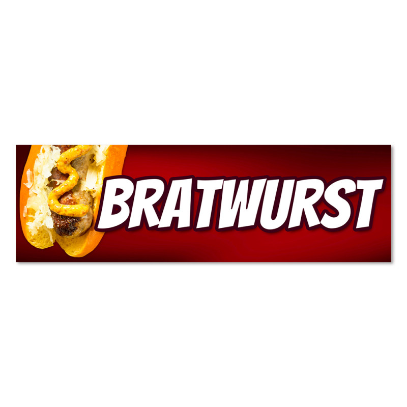 Bratwurst Vinyl Banner with Optional Sizes (Made in the USA)