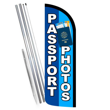 Passport Photos Premium Windless Feather Flag Bundle (Complete Kit) OR ...