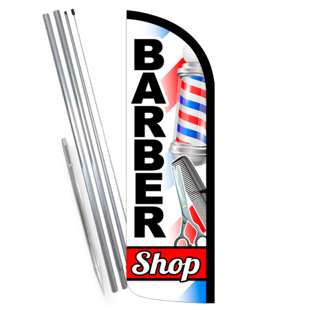Barber Shop Premium Windless Feather Flag Bundle (Complete Kit) OR ...