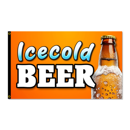 Ice Cold BEER Premium 3x5 Foot Flag OR Optional Flag with Mounting Kit