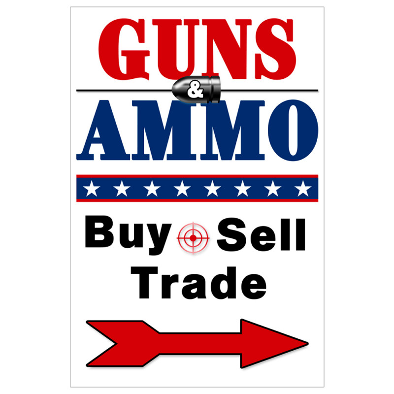 Guns & Ammo (Arrow) Economy A-Frame Sign 2 Feet Wide by 3 Feet Tall ...