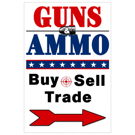 Guns & Ammo (Arrow) Economy A-Frame Sign 2 Feet Wide by 3 Feet Tall ...