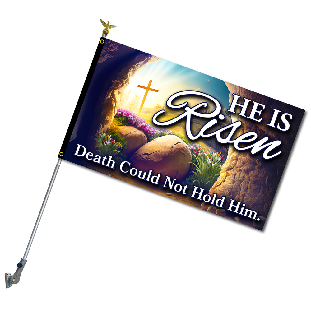 He Is Risen - Easter Premium 3x5 foot Flag OR Optional Flag with ...