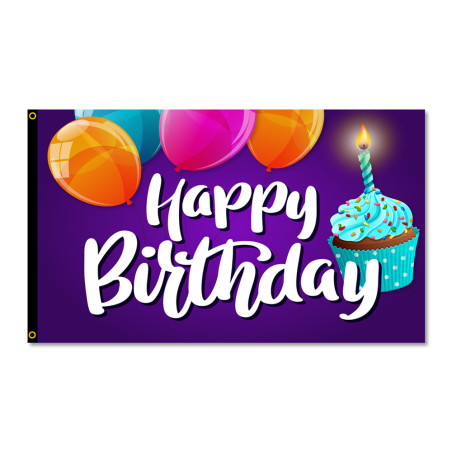 Happy Birthday Premium 3x5 foot Flag OR Optional Flag with Mounting Kit