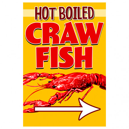 Hot Boiled Crawfish (Arrow) Economy A-Frame Sign 2 Feet Wide by 3 Feet ...