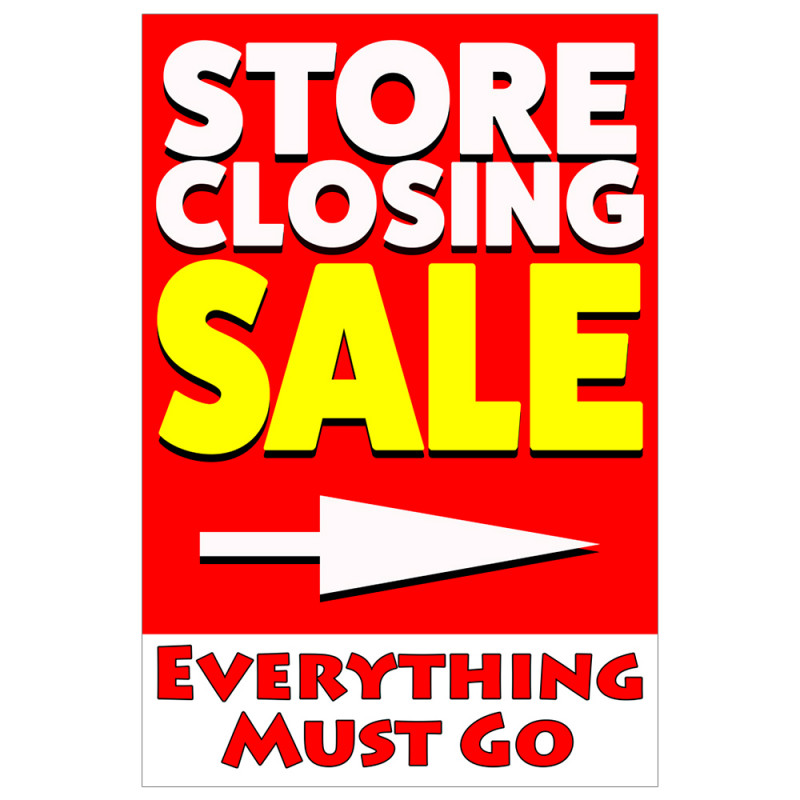 Store Closing Sale (Arrow) Economy A-Frame Sign 2 Feet Wide by 3 Feet ...