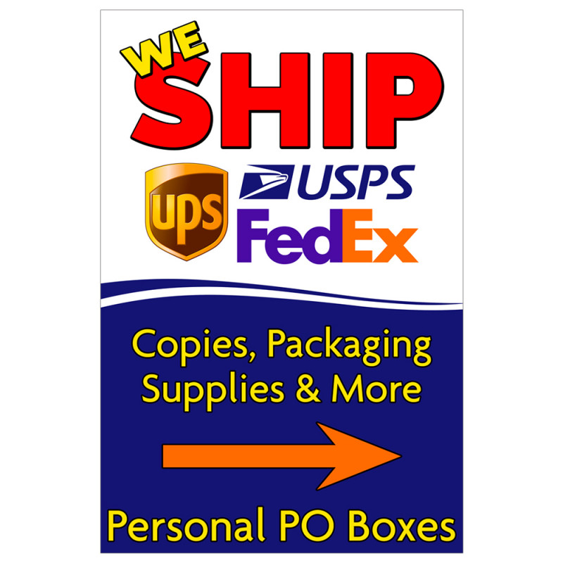 We Ship (Arrow) Economy A-Frame Sign 2 Feet Wide by 3 Feet Tall (Made ...