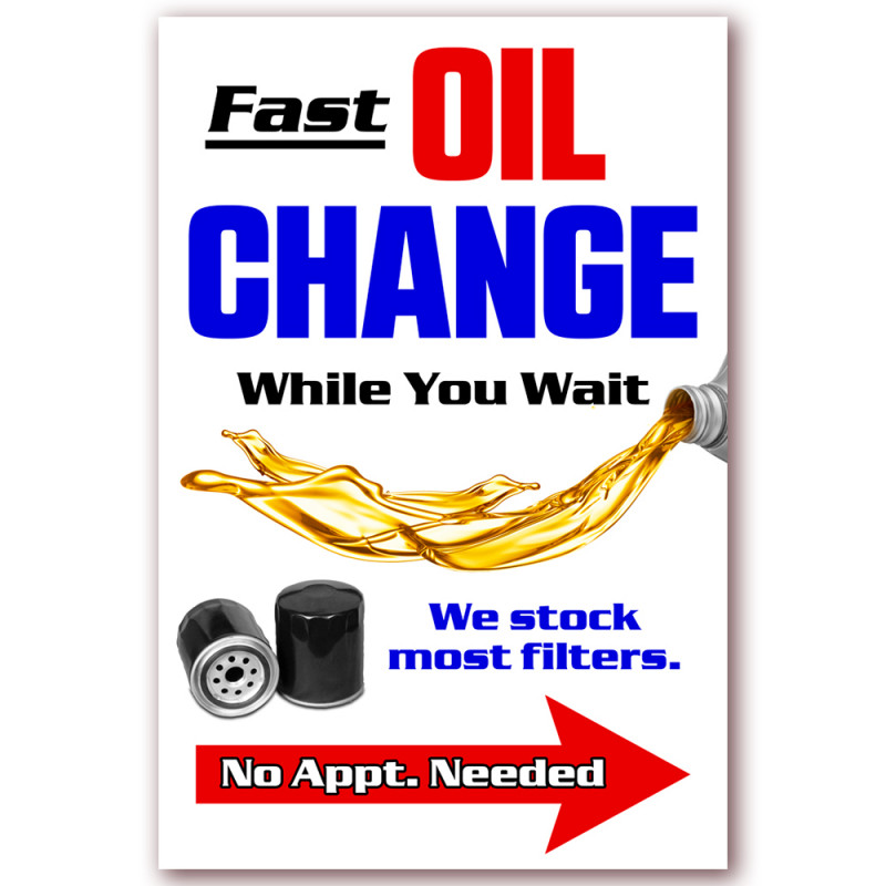 Oil Change (Arrow) Economy A-Frame Sign 2 Feet Wide by 3 Feet Tall ...