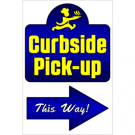 Curbside Pick-Up (Arrow) Economy A-Frame Sign 2 Feet Wide by 3 Feet Tall