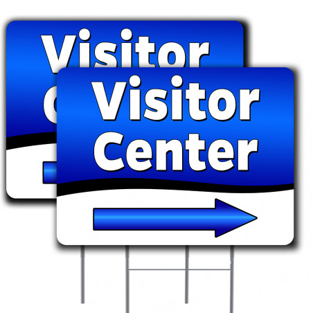 2 Pack Visitor Center Arrow Design Yard Sign 16" x 24" - Double-Sided ...