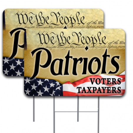 2 Pack We The People Patriots Sign 18" x 24" - Double-Sided Print, with ...
