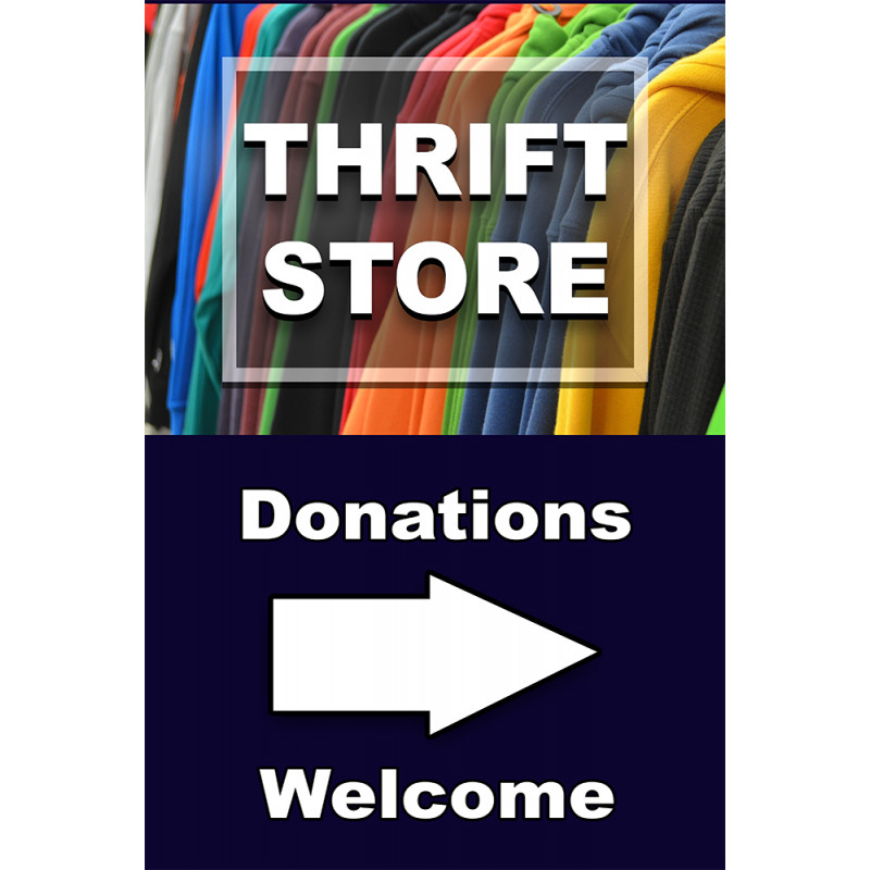 Thrift Store (Arrow) Economy A-Frame Sign 2 Feet Wide by 3 Feet Tall