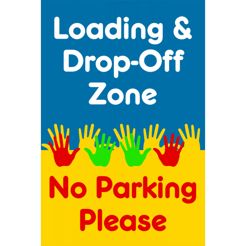 Loading Drop-Off Zone Economy A-Frame Sign 2 Feet Wide by 3 Feet Tall