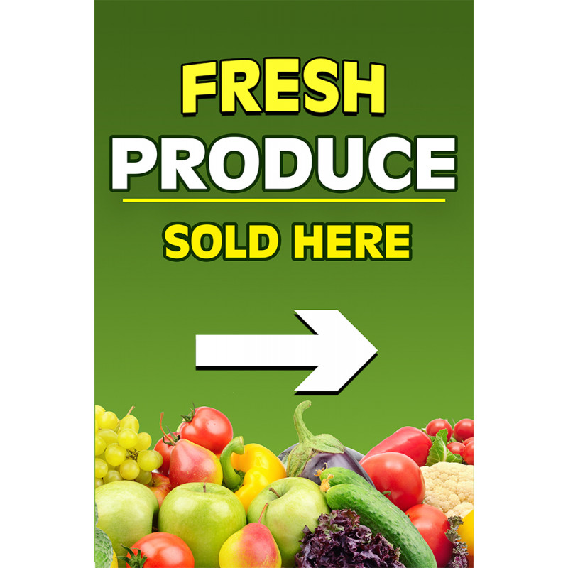 Fresh Produce Economy A-Frame Sign 2 Feet Wide by 3 Feet Tall