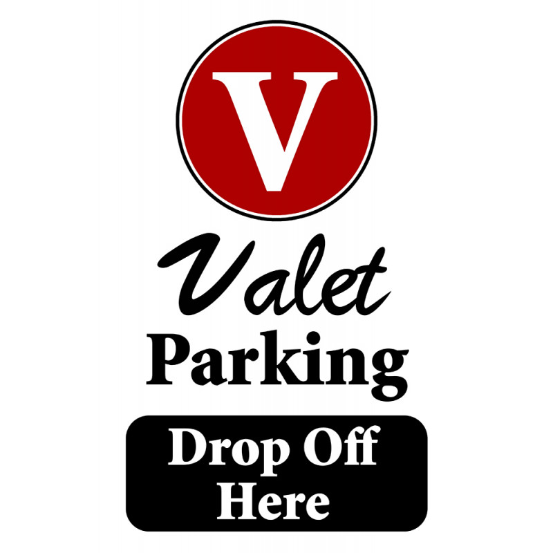 Valet Parking Drop Off Economy A-Frame Sign 2 Feet Wide by 3 Feet Tall